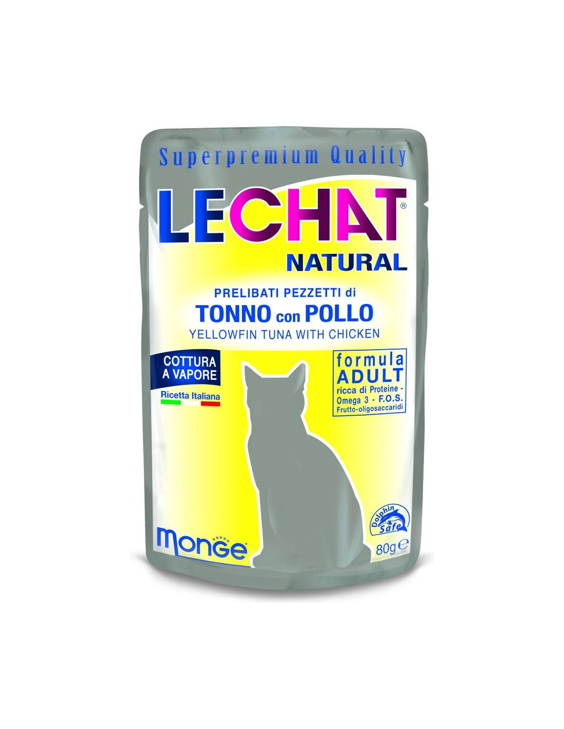 MONGE LECHAT natural prelibati pezzetti di tonno con pollo per gatti ...